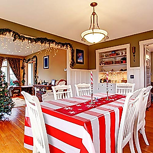 Boao 3 Piece Red and White Stripe Table Covers 51 x 71 Inch Carnival Independence Day Striped Plastic Tablecloth Rectangle Disposable Table Covers for Circus Party Decoration Supplies