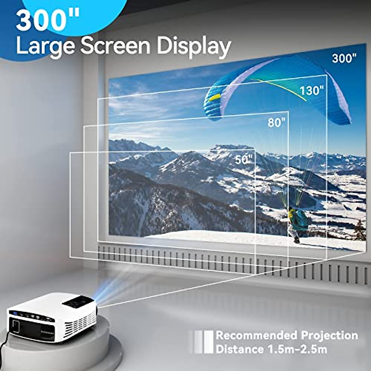 5G WiFi Home Projector, Toperson 9800LM Native 1080P 4K Supported Video Theater Projector with 4D Keystone Correction for iPhone Android Smartphone /TV/Stick/HDMI/USB/XBox/PS4/Laptop/ Tablet/PC