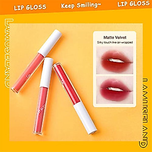 JDEFEG Makeup Mat Liquid Lipstick Lip Plumper Makeup Kit Long Lasting Velvet Lip Gloss Pigmented Lip Makeup Gift For Girls And Women 3Ml Sexy Lip Scrub(I)
