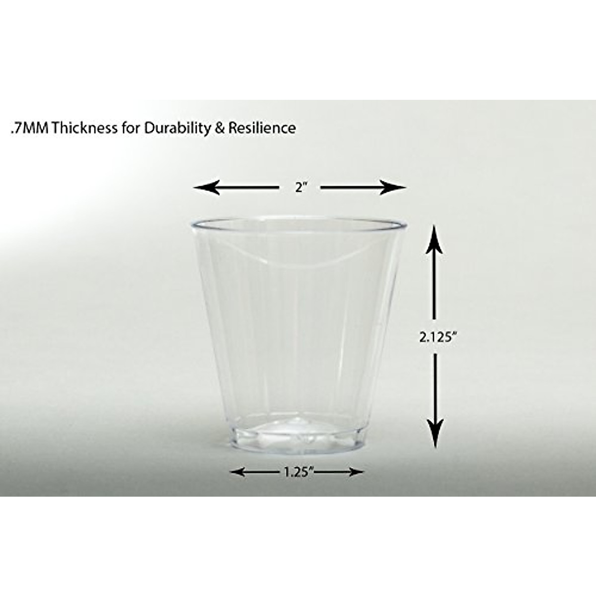 100 Shot Glasses Premium 2oz Clear Plastic Disposable Cups, Perfect Container for Jello Shots, Condiments, Tasting, Sauce, Dipping, Samples