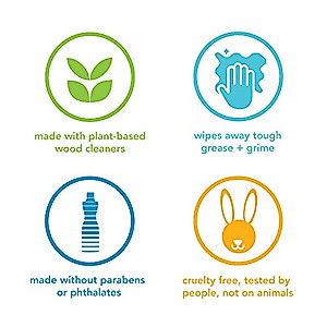 Method Daily Hardwood Cleaner, Almond, Plant-Based Formula That Cleans Shelves, Tables and Other Wooden Surfaces While Removing Dust & Grime, 28 Fl Oz, (Pack of 4)