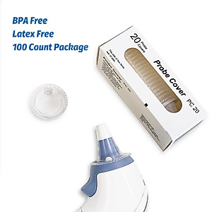 100 Count Ear Thermometer Probe Covers, Disposable Lens Filters Compatible with All Braun Ear Thermometer Models, Refill Caps