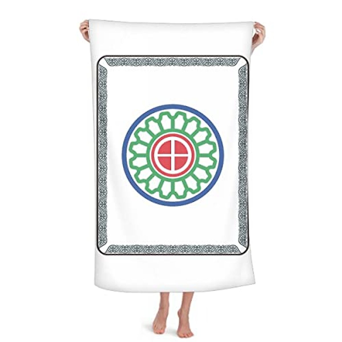 Mahjong Circle Dots 1 Tile Pattern Throw Blanket Soft Warm Flannel