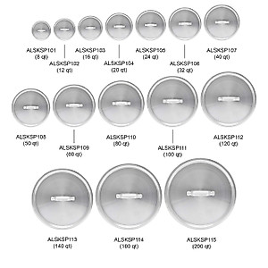 Thunder Group Aluminum Stock Pot Lid, 20 Quart, Silver