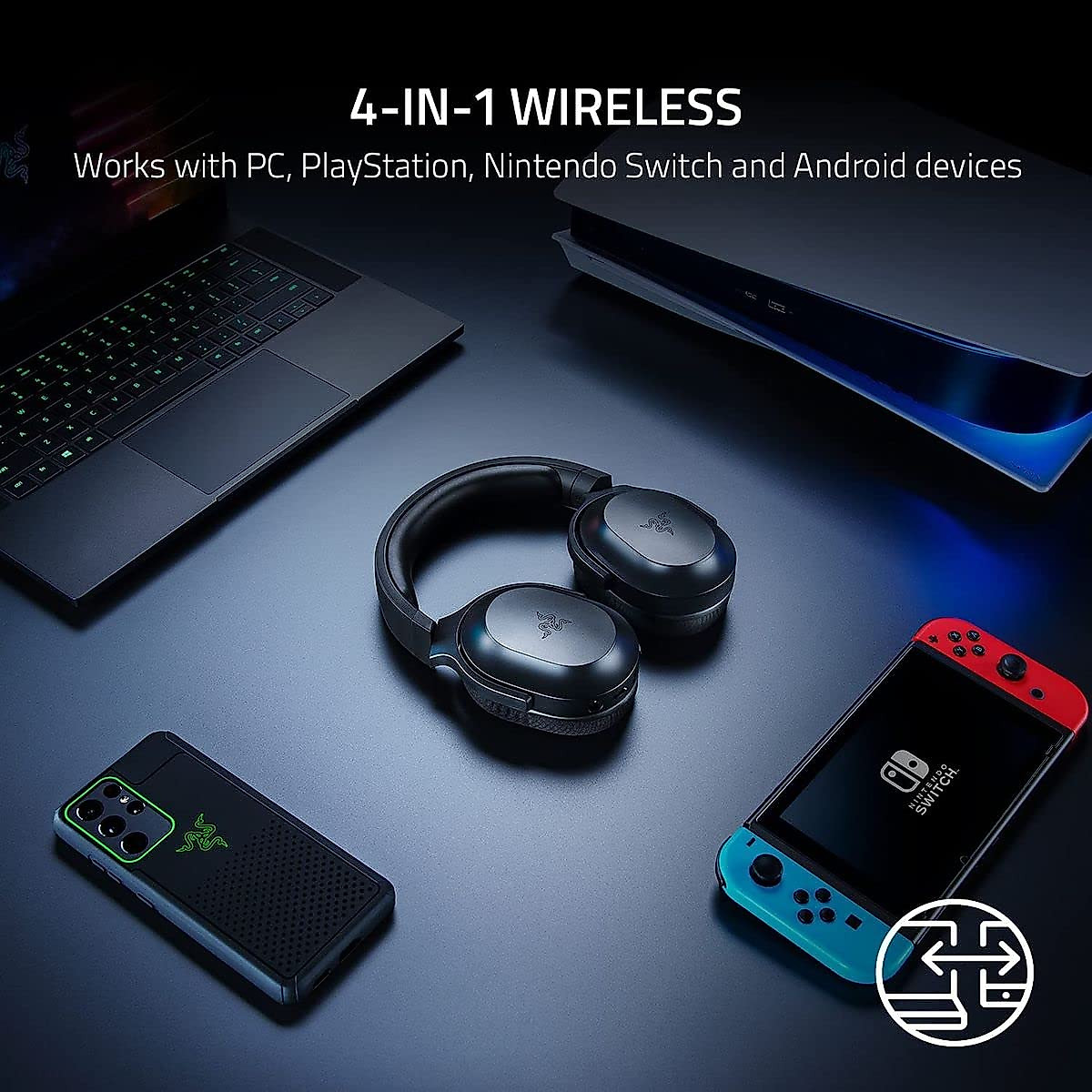 Razer Barracuda X - Wireless Multi-Platform Gaming and Mobile Headset (Wireless USB-C Multi-Platform Connectivity, 250g Ergonomic Design, 40 mm Drivers, 20 Hours Battery Life) Black
