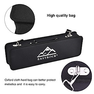 EASTROCK 32 Key Melodica Instrument Air Piano Keyboard Soprano Melodica with 2 Mouthpieces Tube Sets, Carrying Bag for Kids Beginners Adults Gift, Black