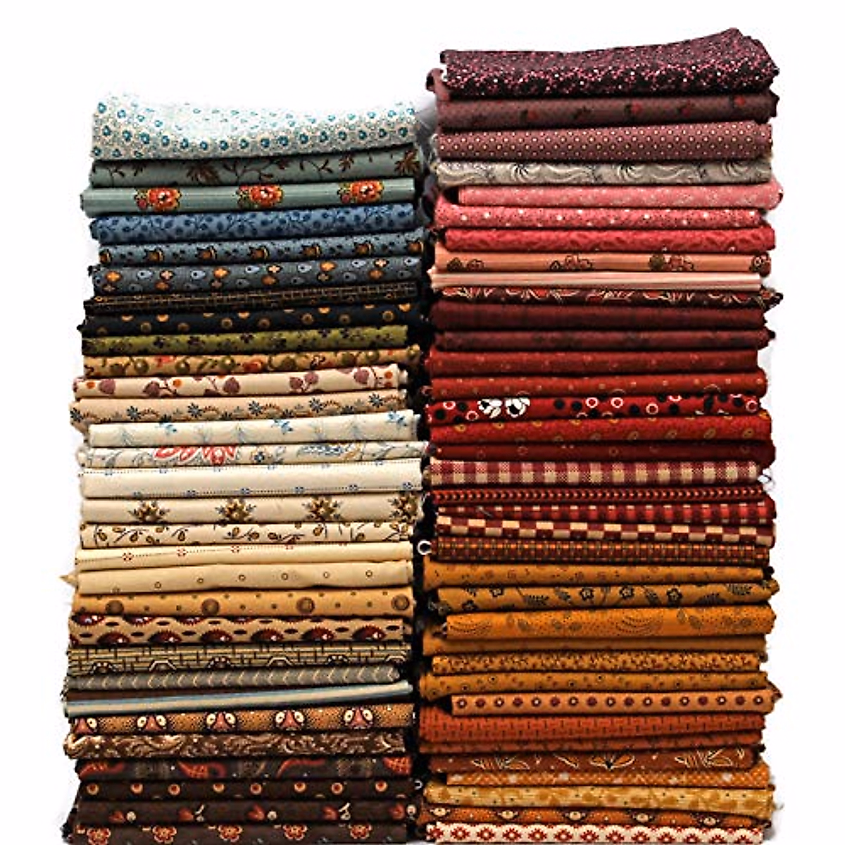 10 Fat Quarters - American Civil War Fat Quarter Bundle 1800's Historical Reproduction Quality Quilters Cotton Fabrics FQs M22801c