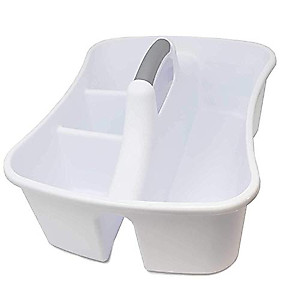 LavoHome Bath Kitchen Divided Compartment Caddy Storage Sink Organizer Janitors Bucket Cleaning Storage Holder Shower Supplies Cabinet Container