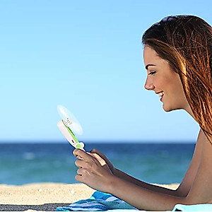 3 Pack Portable Pocket Fans Handheld Mini Fan Portable Foldable Fan Personal Travel Fan Hand Fan Summer USB Rechargeable Desk Fans for Home Women Travel Outdoors Or Indoors, 2 Speeds (Green)