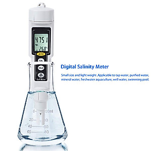 Portable Digital Salinometer High Accuracy Pen Type pH Meter Digital Salinity Tester for Salt Water Aquariums