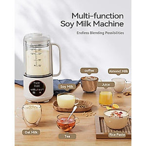 Encyclpo Nut Milk Maker, 50oz Automatic Soy Milk Maker with Spin Clean Brush and Nut Milk Bag, Homemade Plant-Based Oat Milk Machine with Auto Clean, Boil Water, Delay Start, Keep Warm