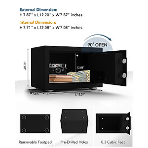 FORFEND Smart Home Safe | App Control/Alert WiFi Safe Box | Kidnap Alarm, Tamper Detection, False Attempt Alarm | Alexa/Google Home | Predrilled Wall Mount | Money Safe for Cash Jewelry Handgun Safe