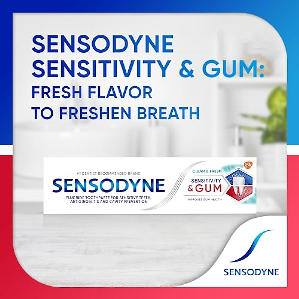 Sensodyne Sensitivity & Gum Sensitive Toothpaste for Gingivitis, Sensitive Teeth Treatment, Clean & Fresh - 3.4 Ounce (Pack of 4)
