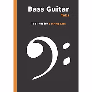Bass Guitar Tabs: Blank manuscript music pages with Tab lines for 5 string bass
