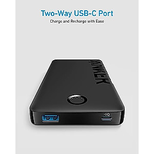 Anker Power Bank, 10,000mAh Portable Charger (PowerCore PIQ), High-Capacity Battery Pack for iPhone 15/15 Plus/15 Pro/15 Pro Max/14/14 Pro/Samsung/Pixel/LG (Cable and Charger Not Included)(Black)