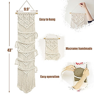 Boho Baseball Cap Hanger-1 Pack-Macrame Hat Organizer for Ball Caps Holder Over Door, Hat Rack for Wall, Cap Rack for Decoration and Display, Boho Handmade Cap Display