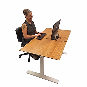 Home Soft Things Eco-Friendly Natural Bamboo Tabletop, Parallel Pressure, 30" x 60" x 0.875" H, Boonliving Rectangular Rustic Solid Wood Slab Desk Table Top Countertop for Home and Office