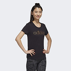 adidas Womenomen E Tee, Black/Copper Metallic, Small