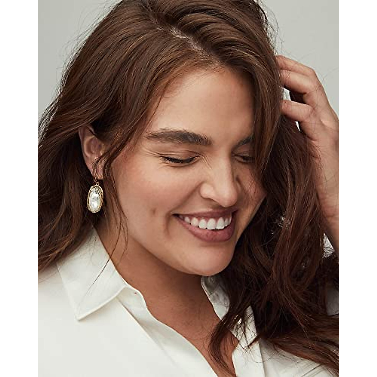 Kendra Scott Dani Drop Earrings for Women, Fashion Jewelry, 14k Gold-Plated, Black Opaque Glass