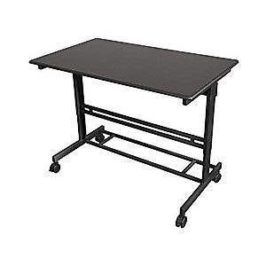 Stand Up Desk Store Rolling Adjustable Height Standing Desk Computer Workstation (Black, 48" Wide)