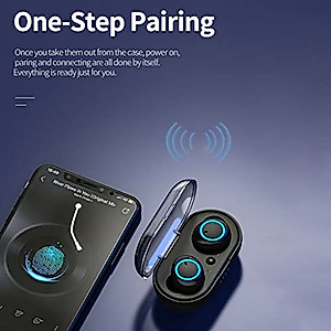 TOPUUTP Wireless Earbuds Bluetooth 5.0 in Ear Large Capacity Battery Stereo HiFi Bass Sound Around Noise-Cancelling Touch Control Built-in HD Mic Waterproof Headset for Sport