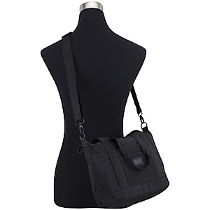 BODHI Metro Soft Puffy Midi Shoulder Bag with Crossbody Strap - Black
