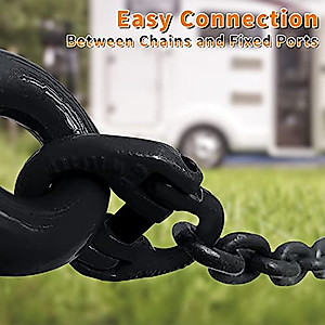 Tovendor Tow Hitch Safety Chain Connector Link 1/2 inch, G80 Alloy Steel Trailet HammerLock Coupling Link, 12000 Lbs Loading, Pack of 2