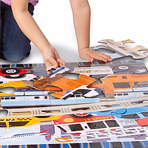 Melissa & Doug Traffic Jam Jumbo Jigsaw Floor Puzzle (24 pcs, 2 x 3 feet long) - FSC Certified
