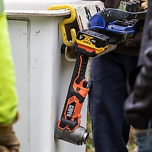 Klein Tools BAT20LW1 Right-Angle Impact Wrench Kit, 300 ft-lb, Compact and Cordless, Includes Batteries, Charger and Carrying Case