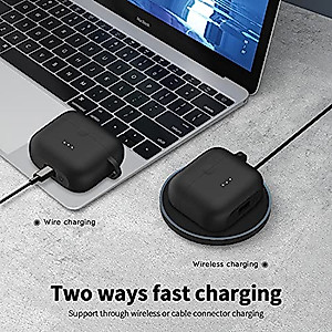 Alquar for Anker Soundcore Liberty Air 2 Case Cover, Silicone Anti-Dust/Scratchproof/Anti-Lost Protective Skin Case for Soundcore Liberty Air 2 Wireless Earbuds with Keychain [Front LED Visible]