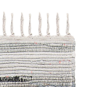 SAFAVIEH Rag Rug Collection Area Rug - 5' x 8', Grey, Handmade Boho Stripe Cotton, Ideal for High Traffic Areas in Living Room, Bedroom (RAR121A)