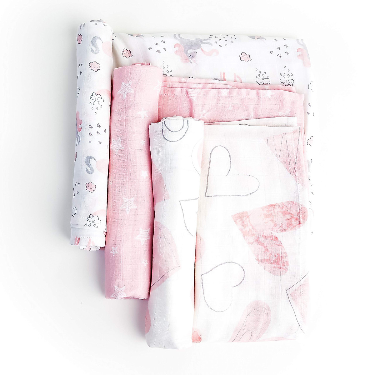 Kids N' Such Extra-Large Muslin Baby Swaddle Blanket, Mystical, 47 x 47, 3 Pack