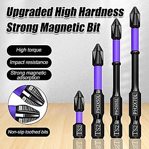 High Hardness and Strong Magnetic Bit - D1 Anti-Slip And Shock-Proof Bits With Phillips Screwdriver Bits, Portable Heavy Duty Magnetic Bit Kit, Cross Slot Head with Storage Base for Power Screwdriver