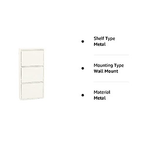 Alveon Flip Drawer Shoe Cabinet, Storage Organizer, Freestanding Shoe Rack, Wall Mounted No-Assembly (Gray, 3 Drawer)