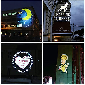 150W LED Logo GOBO Projector Ip67 Waterproof DJ Effect Light Including Free Custom Glass GOBO to Project Image for Hotel Company Store Wedding Advertising Indoor and Outdoor Use (150W)