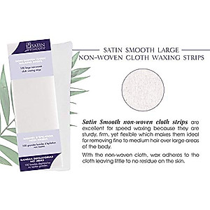 Satin Smooth Non-Woven Cloth Waxing Strips, Large, 100 ct x 1 pack