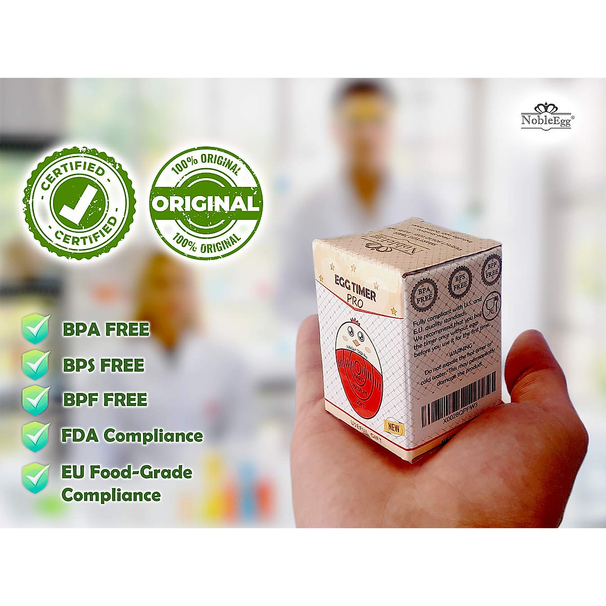 NobleEgg Egg Timer Pro | Soft Hard Boiled Egg Timer That Changes Color When Done | No BPA, Certified