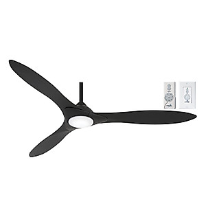 MINKA-AIRE F868L-CL/CL Sleek 60" Smart Ceiling Fan with LED Light, Remote and Wall Control