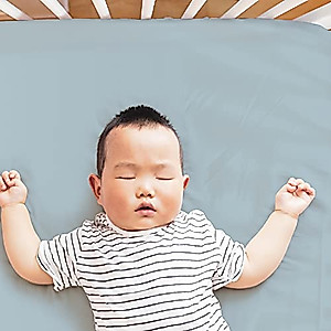 The Peanutshell Dinosaur Fitted Crib Sheet Set, 4 Pack, Blue & Grey