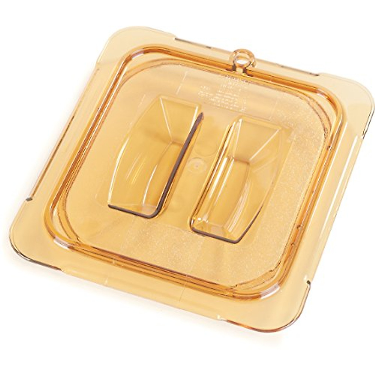 Carlisle FoodService Products 10510U13 StorPlus High Heat Universal Handled Food Pan Lid, Sixth Size, Amber