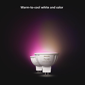 Philips Hue MR16 Smart LED Bulb White and Color Ambiance (2 Pack)