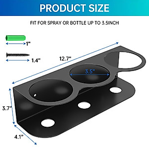 IRENPORU 3 Holes All-Purpose Spray Bottle Holder Wall Mount Heavy Duty Spray Can Holder Rack Organizer Storage for Home Garage Workspace