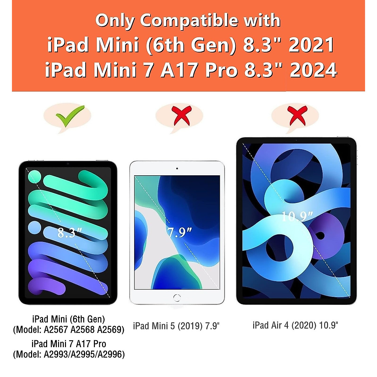 iCoverCase Compatible with iPad Mini 7/6 Clear Case, Transparent Soft TPU Flexible Case 8.3" for Mini 7th (2024) / Mini 6th (2021) Generation (Clear)