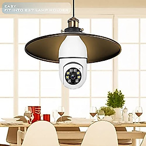 5G Light Bulb Home Security Camera, Wireless Video Surveillance Lightbulb Cameras, PTZ WiFi Panorama Camera with E27 Lamp Base, Full Color Night Vision & Two Way Audio