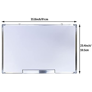 BalanceFrom Magnetic Whiteboard Dry Erase Board Silver Aluminum Frame with Eraser and Marker Pen, Multiple Sizes