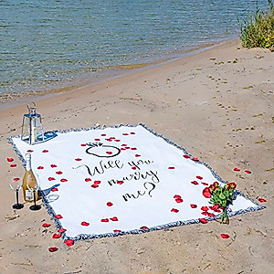 Will You Marry Me Woven Blanket Throw Soft Fleece - Proposal Decoration Tapestry Blanket - Engagement Photo Shoot Marry Me Blanket - 51x71 inches