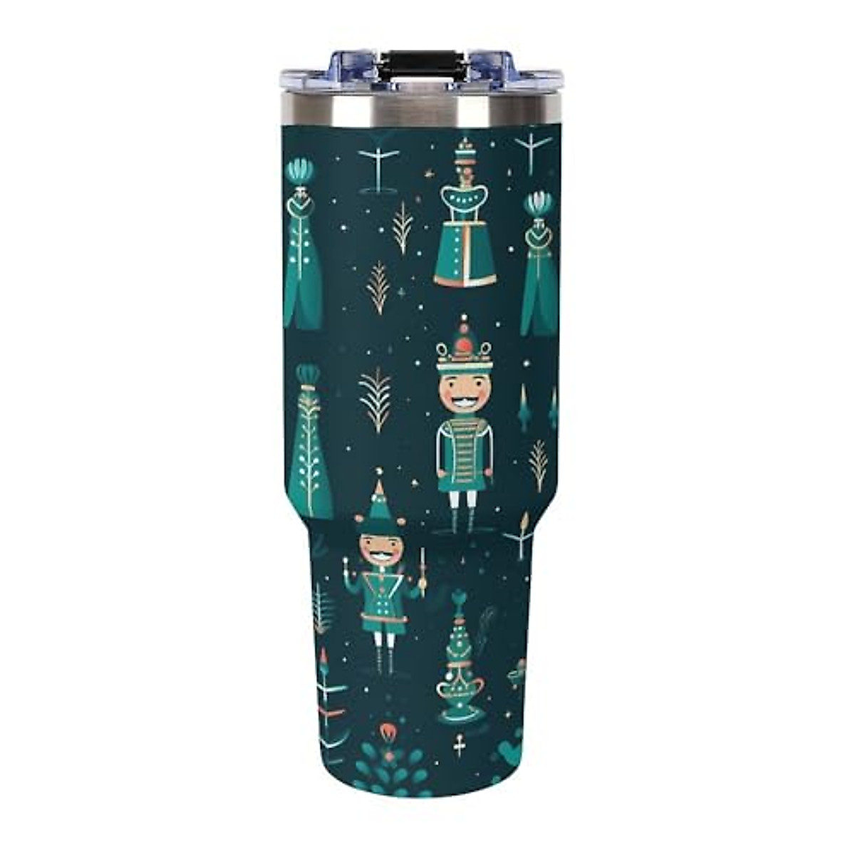 Nutcracker Ballet 40 Oz Car Cup Stainless Steel Travel Mug Leak-Proof Insulated Tumbler with Handle Light Rose Red-style