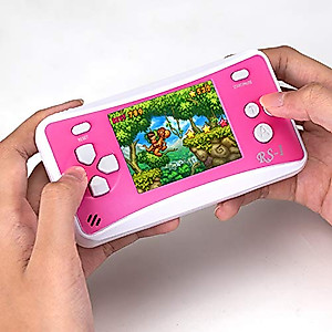 Portable Handheld Games for Kids 2.5" LCD Screen Game TV Output Arcade Gaming Player System Built in 152 Classic Retro Video Games Birthday for Your Boys Girls- (Pink)