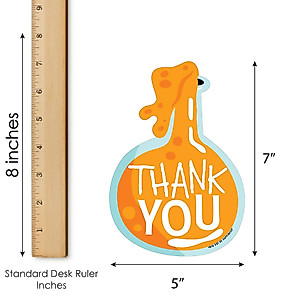 Big Dot of Happiness Scientist Lab - Shaped Thank You Cards - Baby Shower or Birthday Party Thank You Note Cards with Envelopes - Set of 12