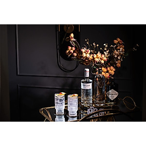 Vintage Art Deco Collins Ribbed Cocktail Glasses | Set of 4 | 14 oz Crystal Highball Glassware for Drinking Mojito, Tom Collins, Classic Hi Ball Bar Drinks | Skinny Tall Barware Tumblers